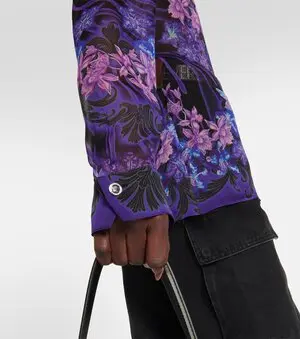 Versace Floral Silk Chiffon Shirt