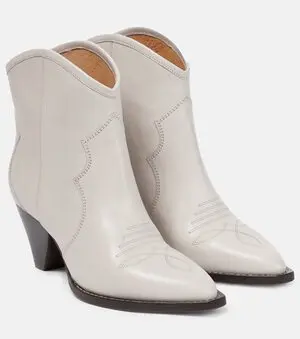 Isabel Marant Étoile Darizo Leather Cowboy Boots - Beige