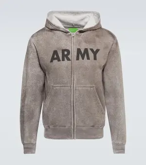 NOTSONORMAL Army Cotton Jersey Hoodie - Grey