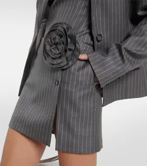 Magda Butrym Pinstripe Wool Mini Skirt