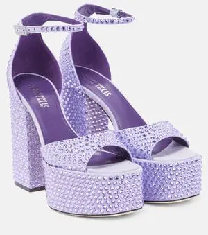 Paris Texas Holly Tatiana Embellished Platform Sandals - Purple