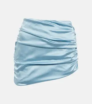 Alessandra Rich Asymmetric Ruched Miniskirt