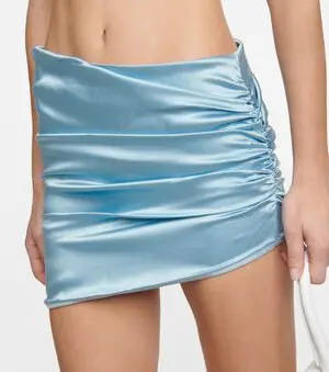Alessandra Rich Asymmetric Ruched Miniskirt
