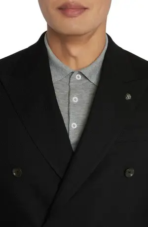 JACK VICTOR Hill Soft Constructed Double Breasted Wool Blend Sport Coat