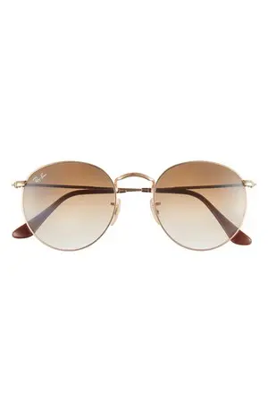 Ray-ban Icons 53mm Round Frame Sunglasses - Brown Gradient