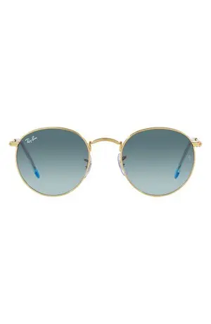 Ray-ban Icons 53mm Round Frame Sunglasses - Gold