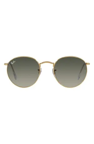 Ray-ban Ray-Ban Icons 53mm Round Frame Sunglasses Grey Flash