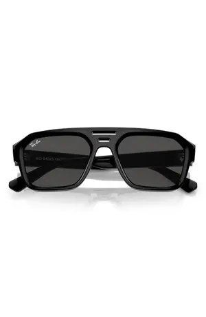 Ray-ban Corrigan Irregular 54mm Rectangular Sunglasses - Dark Grey