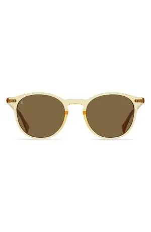Raen Basq 50mm Round Sunglasses - Champagne Crystal/suntan
