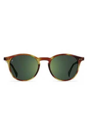Raen RAEN Basq 50mm Round Sunglasses Moab Tortoise/green
