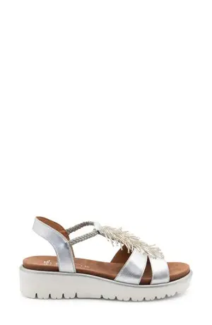 ARA Bristol Platform Sandals - Silver Metallic Leather