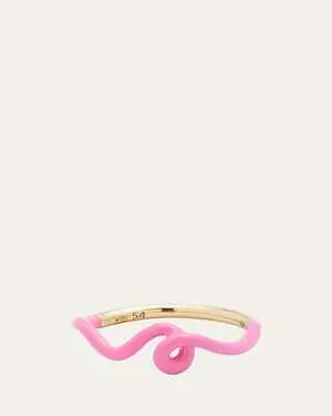 Bea Bongiasca Wow Mini Mono Ring With Enamel - Bubblegum Pink