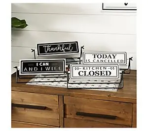 MELROSE Reversible Metal Sentiment Sign With St Nd