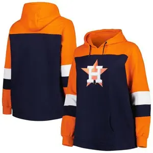 Profile Houston Astros Colorblock Pullover Hoodie - Navy