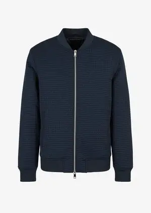 Armani Exchange Quilted Stretch Poly Jersey Jacket 98% Polyester 2% Elastane