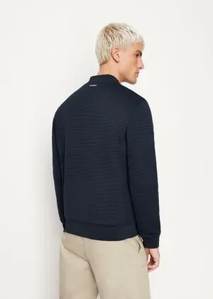 Armani Exchange Quilted Stretch Poly Jersey Jacket 98% Polyester 2% Elastane