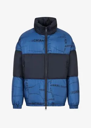 Armani Exchange Recycled Technical Fabric Puffer Jacket 100% Polyester