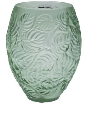Lalique Feuilles Crystal Vase