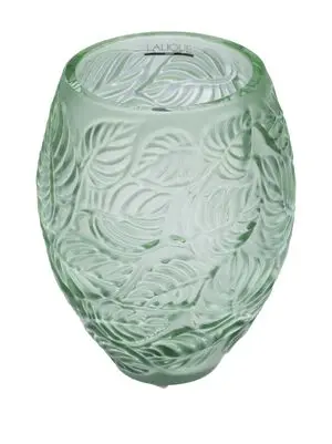 Lalique Feuilles Crystal Vase