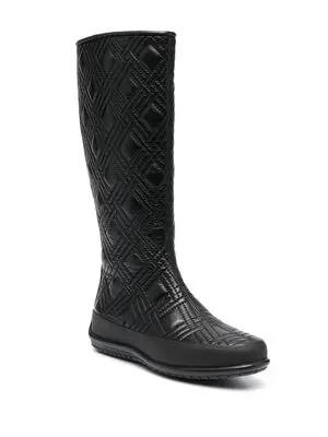 BALDININI Diamond-pattern Leather Boots