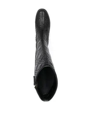 BALDININI Diamond-pattern Leather Boots
