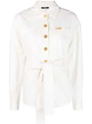 Balmain Logo-plaque Denim Shirt Jacket