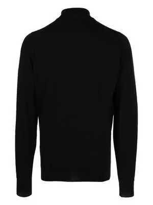 John Smedley Zip-up Wool Sweatshirt - Black