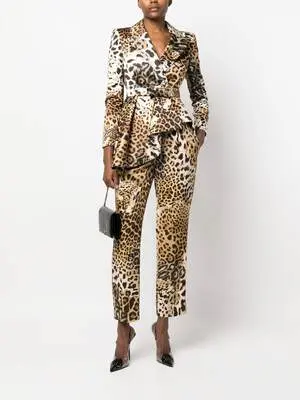 Roberto Cavalli Leopard-print Cropped Trousers