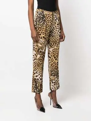 Roberto Cavalli Leopard-print Cropped Trousers