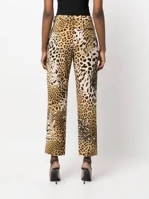 Roberto Cavalli Leopard-print Cropped Trousers