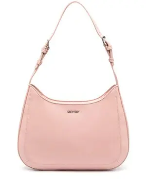 Calvin Klein Logo-embossed Grained Shoulder Bag - Pink