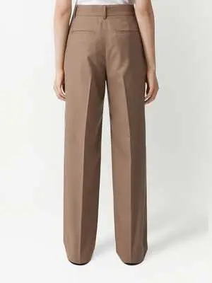 Burberry Wide-leg Wool Trousers - Neutrals