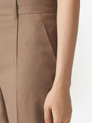 Burberry Wide-leg Wool Trousers - Neutrals