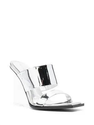 Alexander McQueen Shard 75mm Wedge Sandals - Silver