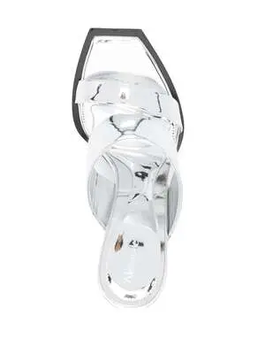 Alexander McQueen Shard 75mm Wedge Sandals - Silver