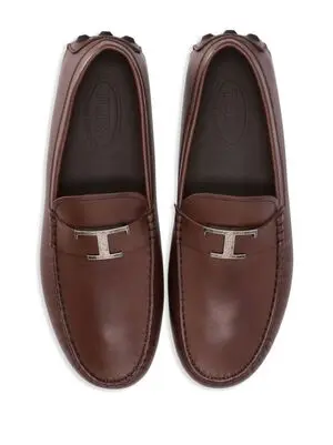 TOD'S Gommino Leather Loafers - Brown