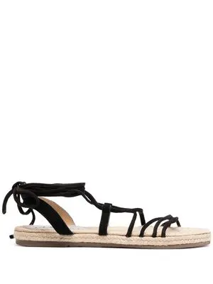 Manebí Tie-fastening Flat Sandals - Black