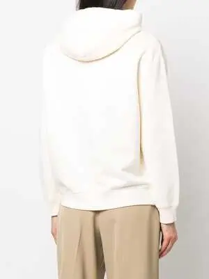 LANVIN Embroidered Logo Hoodie - Neutrals