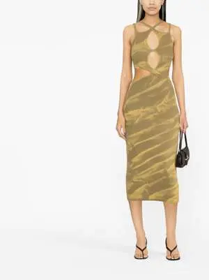 DION LEE Abstract-print Midi Dress