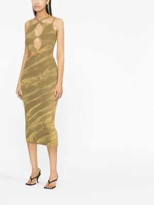 DION LEE Abstract-print Midi Dress