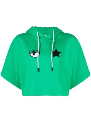 Chiara Ferragni Cropped Sweatshirts Hoodies For Women