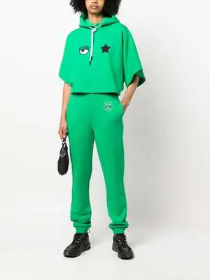 CHIARA FERRAGNI Eye-like Motif Cropped Hoodie