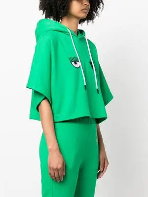 CHIARA FERRAGNI Eye-like Motif Cropped Hoodie