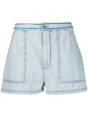 Marni Embroidered-logo Denim Shorts