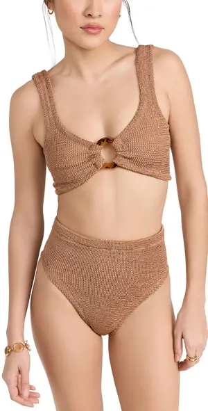 Hunza G Nadine Bikini Set - Metallic Cocoa