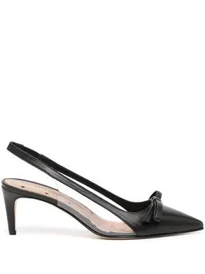 Red Valentino Slingback Leather Pumps - Black