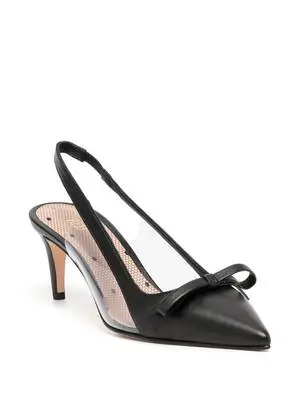 Red Valentino Slingback Leather Pumps - Black