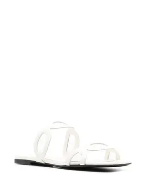Valentino Garavani Chain 1967 Flat Slides - White