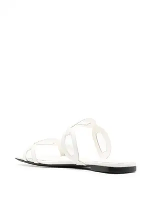 Valentino Garavani Chain 1967 Flat Slides - White