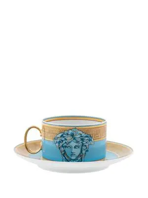 Versace Coin Medusa Espresso Cup And Saucer - Neutrals